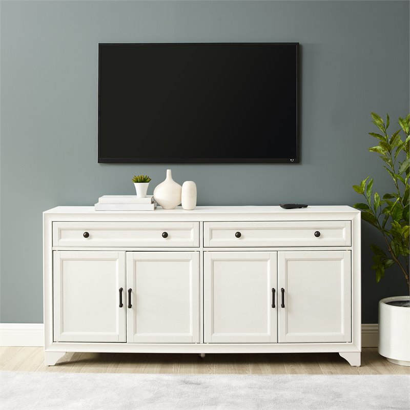 Crosley Furniture Tara Modern Wood Sideboard in Distressed White | Bush ...
