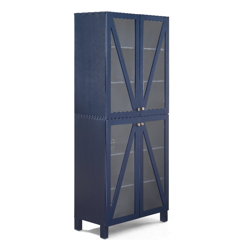 Crosley Furniture Cassai MDF Wood and Tempered Glass Tall Storage ...