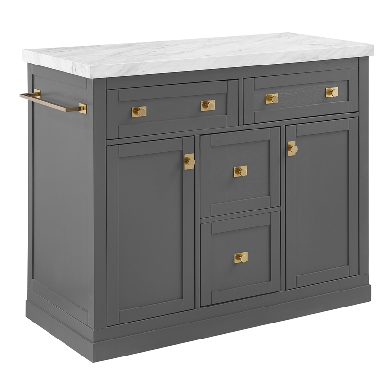 Crosley Furniture Claire Modern Wood Kitchen Island with Storage in ...