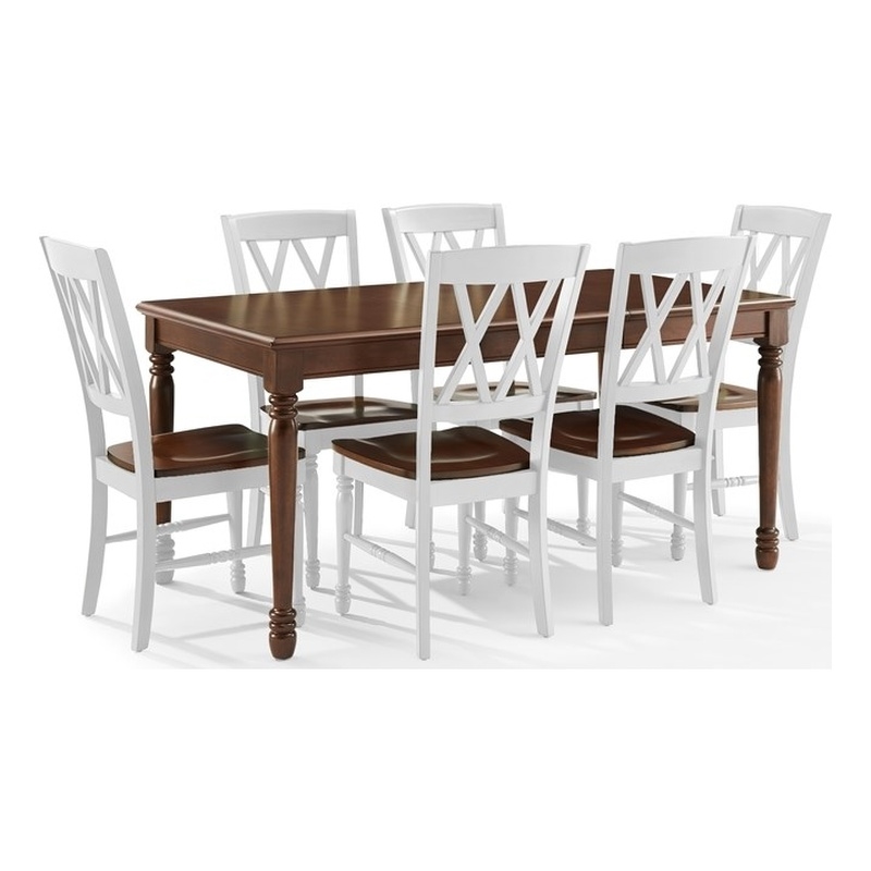 Crosley Furniture Shelby 7-Piece Dining Table Set in White | Cymax Business