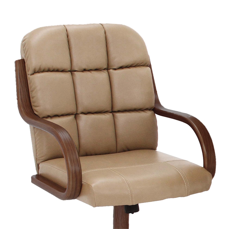 Chromcraft Douglas Swivel Dining Arm Chair In Walnut Wood Finish Set Of 2