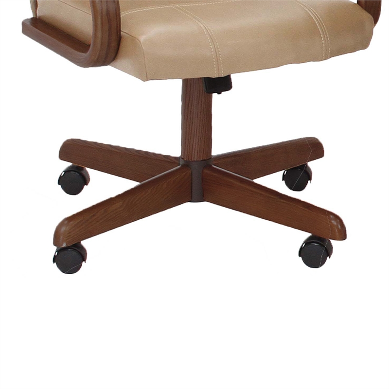 Chromcraft Douglas Swivel Dining Arm Chair In Walnut Wood Finish Set Of 2