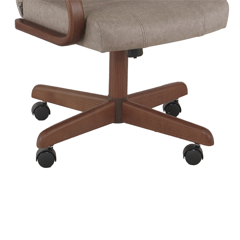 Chromcraft Douglas Swivel Dining Arm Chair In Walnut Wood Finish Set