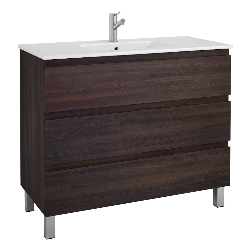 DAX Costa Vanity Cabinet 40 In Glossy Wenge w/ Onix Basin | Homesquare