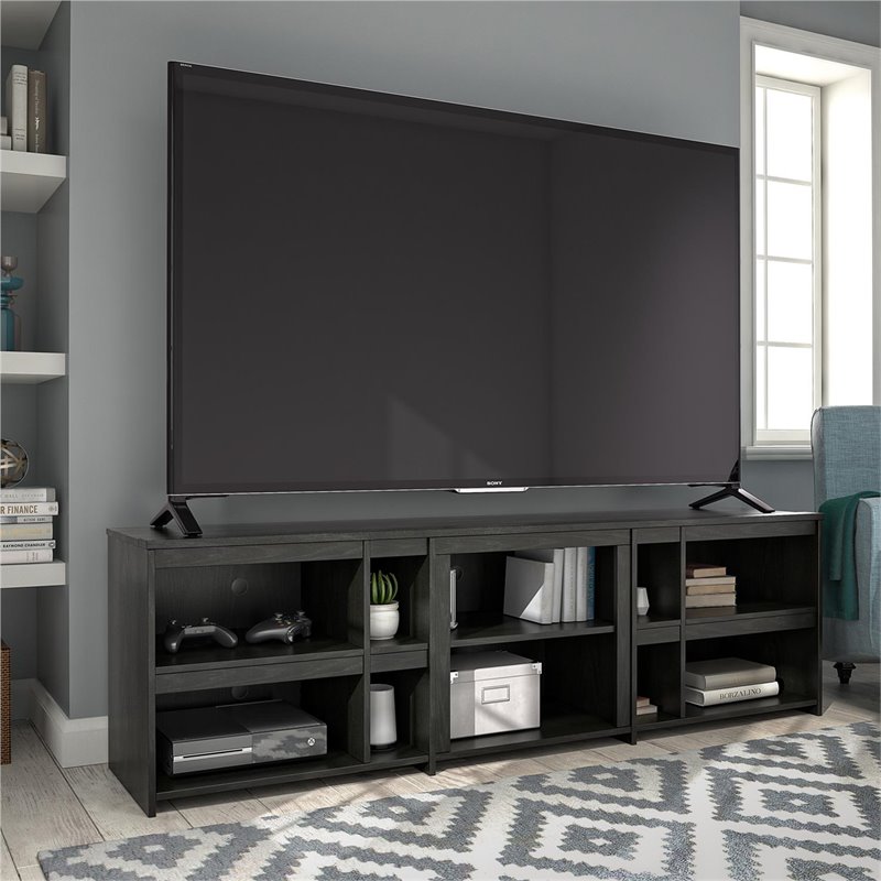 Ameriwood Home Miles TV Stand up to 70" in Black Oak | Homesquare