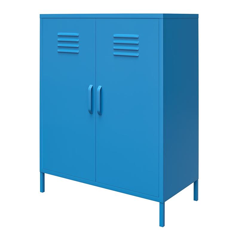 Novogratz Cache 2 Door Metal Locker Storage Cabinet in Blue | Bush ...