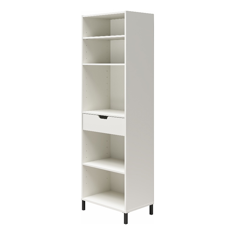 Systembuild Evolution Versa Open Cabinet with Drawer in White | Cymax ...
