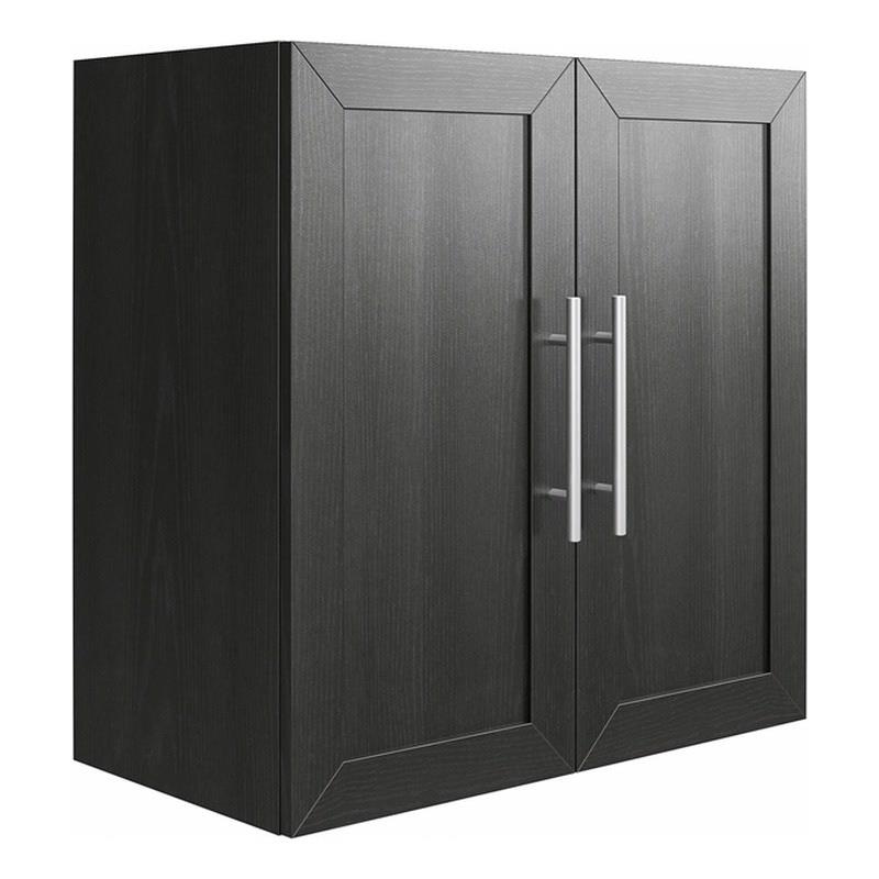 Ameriwood Home Camberly Framed Engineered Wood Wall Cabinet in Black ...