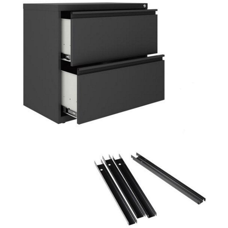 Hirsh 30"W 2 Drawer Metal Lateral Cabinet Set Charcoal with Front to ...
