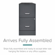 Space Solutions 22" Deep 2 Drawer Metal File Cabinet Metallic Charcoal ...