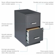 Space Solutions 22" Deep 2 Drawer Metal File Cabinet Metallic Charcoal ...