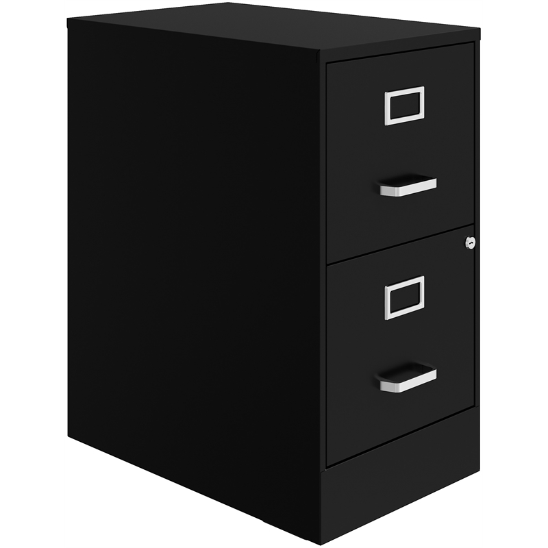 Hirsh 22" Deep 2 Drawer Metal File Cabinet with Ball Bearing Slides Black
