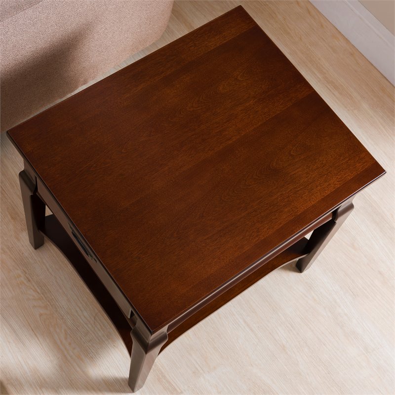 Leick Home Stratus Drawer End Table in Heartwood Cherry | Bush ...