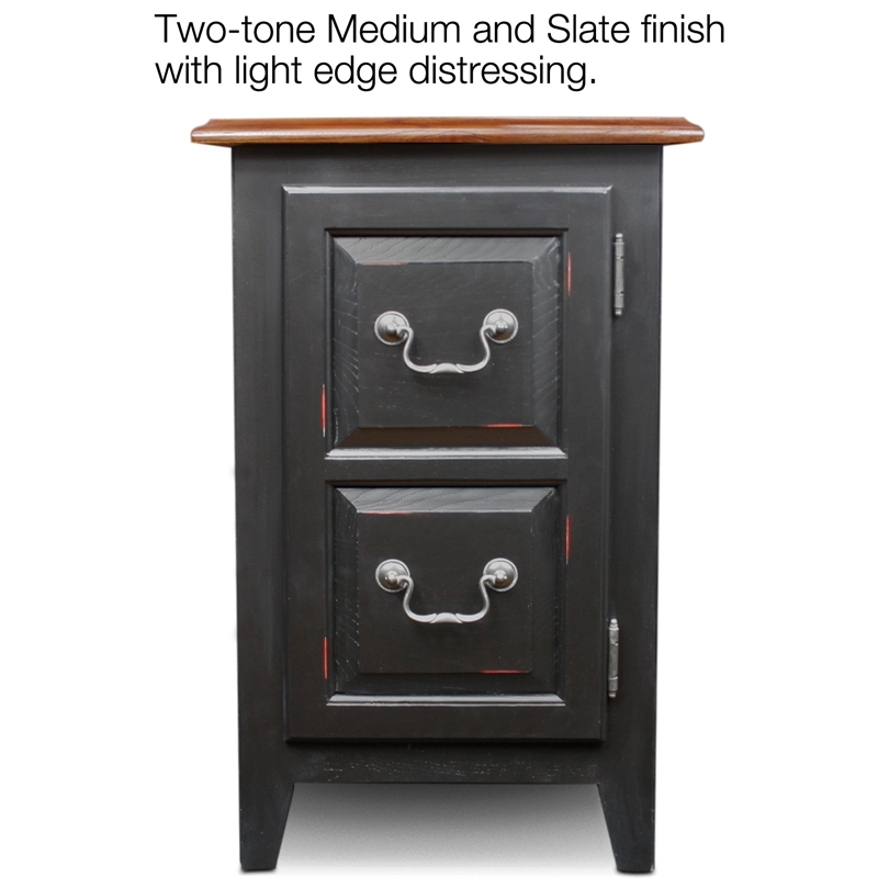 Leick Furniture Favorite Finds Shaker Storage Wood End Table in Slate ...