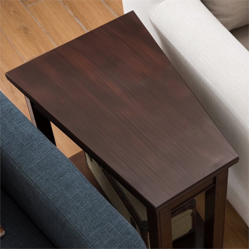 Leick Laurent Solid Wood Wedge Table in Chocolate Cherry