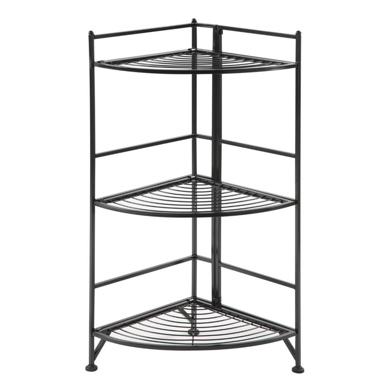 Convenience Concepts Designs2Go Corner Plant Stand in Black Metal Frame ...