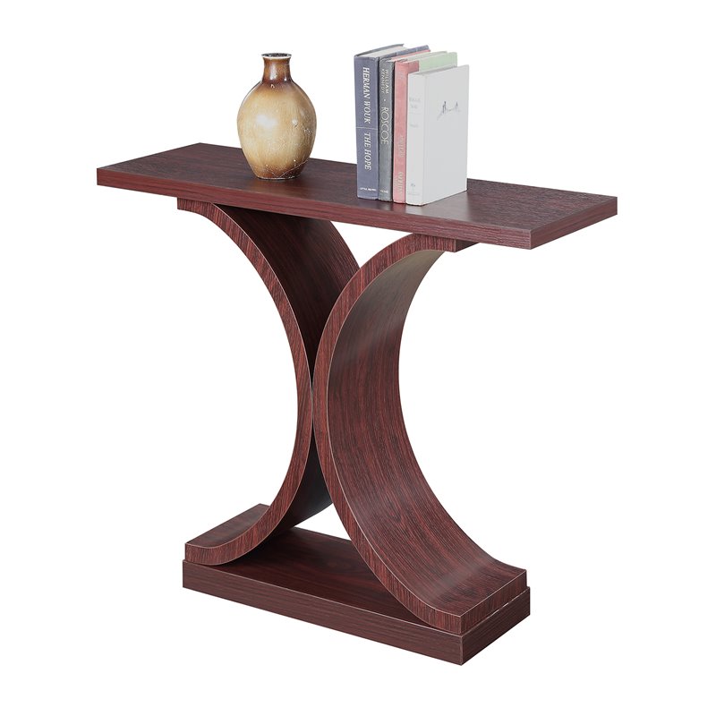 Convenience Concepts Newport Infinity Console Table in Mahogany Wood ...