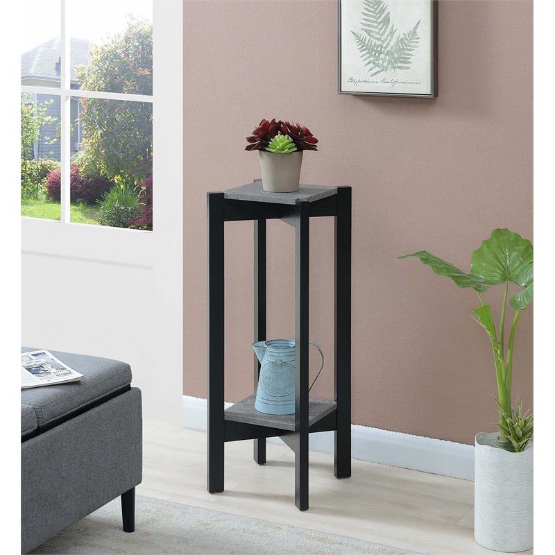 Convenience Concepts Planters & Potts Deluxe Square Plant Stand in Gray ...