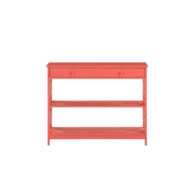 Convenience Concepts Oxford One-Drawer Console Table in Orange Wood ...