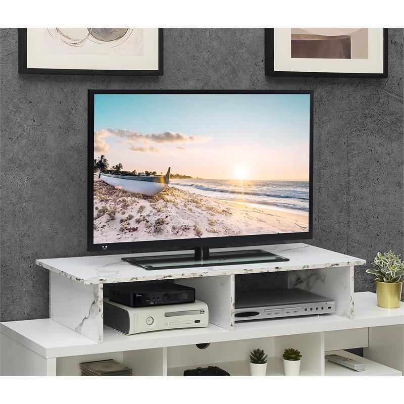 Convenience Concepts Designs2Go Large TV/Monitor Riser in White Faux ...