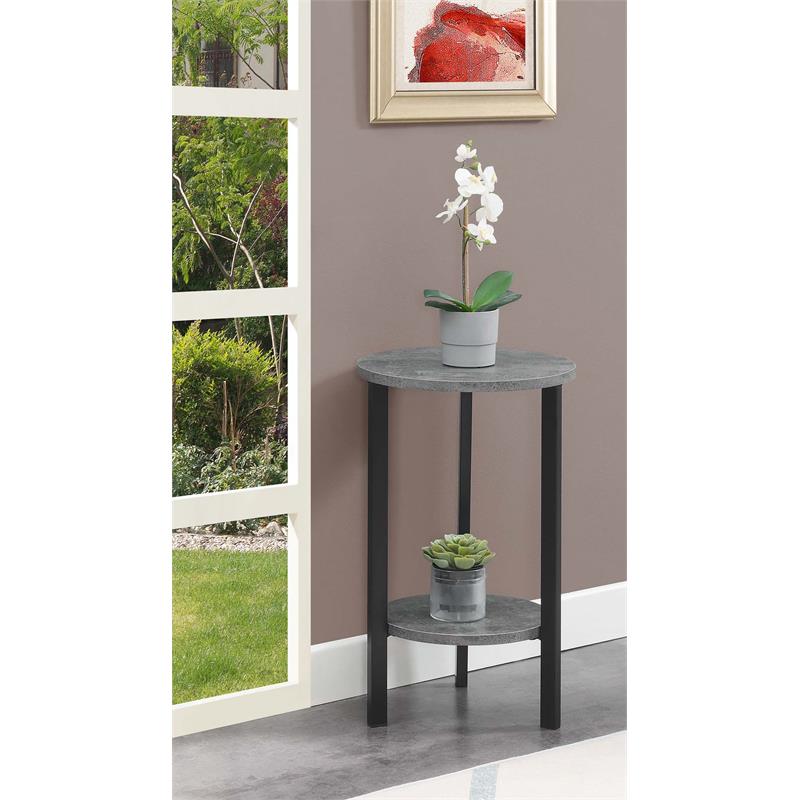 Convenience Concepts Graystone 24-inch Two-Tier Plant Stand in Gray ...