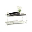 Convenience Concepts Palm Beach Clear Glass Coffee Table With Black ...