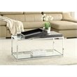 Convenience Concepts Palm Beach Clear Glass Coffee Table With Black ...