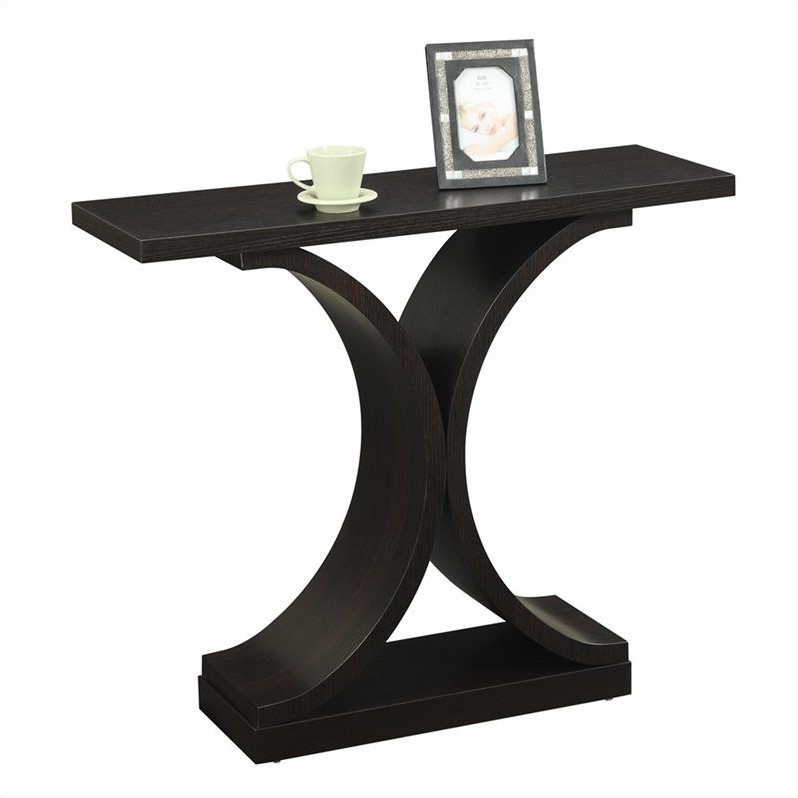Convenience Concepts Newport Infinity Console Table in Espresso Wood ...