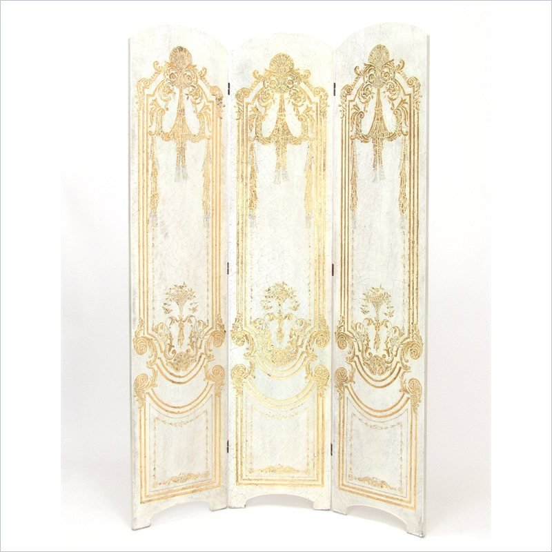 Wayborn Hand Painted Classic Scroll Room Divider in Gold | Cymax Business