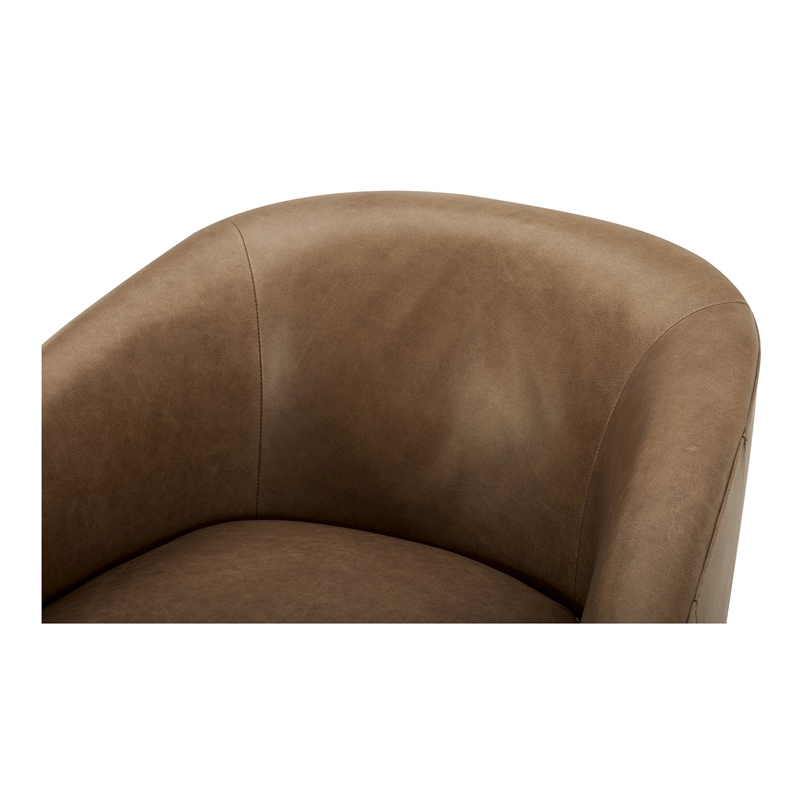 Moe's Home Collection Oscy Leather Swivel Chair Tan Leather Chairs