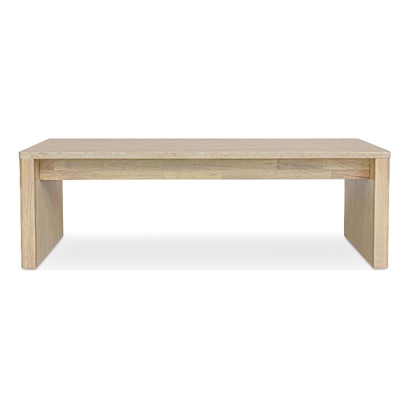 Moe's Home Collection Blake Coffee Table Beige Travertine Stone Coffee ...