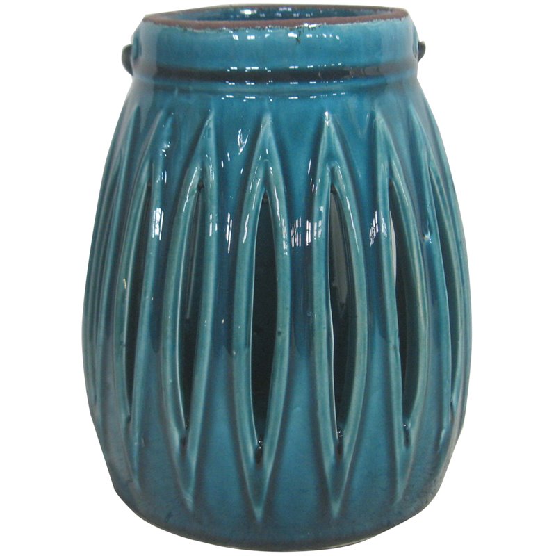 Jeco Ceramic Circular Jar in Blue | Homesquare