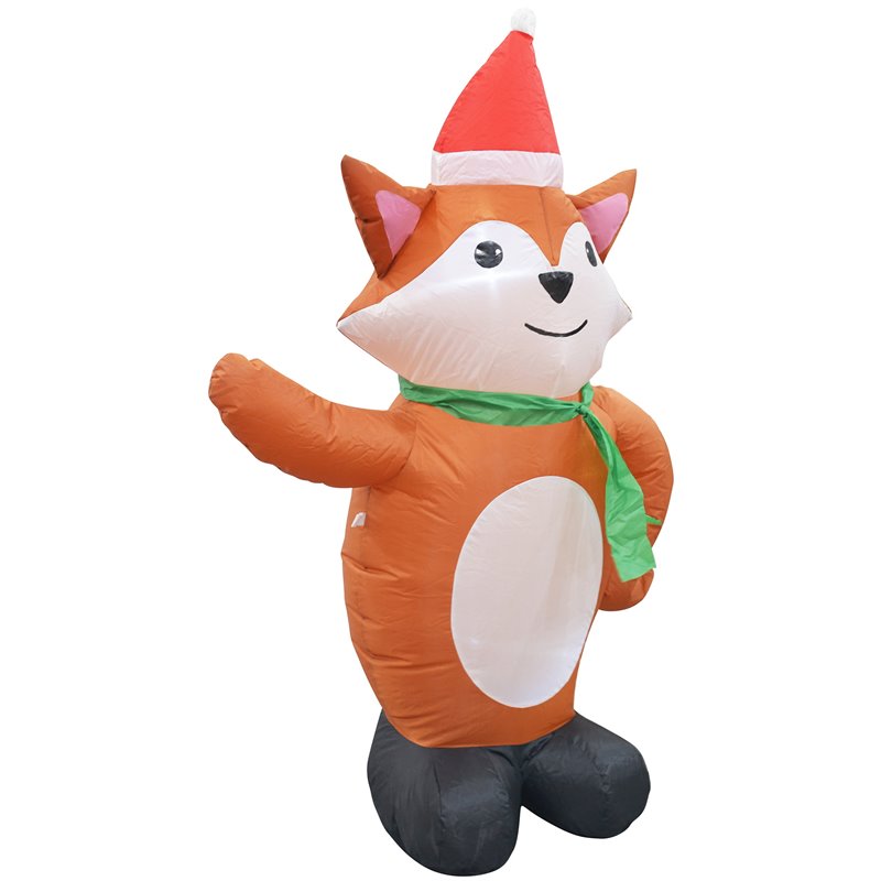 Jeco Giant Weather Resistant Polyester Inflatable LED Christmas Fox ...