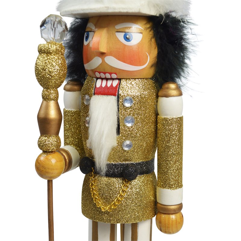 Jeco Hand Painted Crafted Nutcracker in Gold and White | Cymax Business