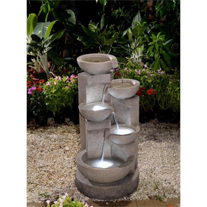 Multi-tier Bowls Water Fountain with Led Light | Homesquare