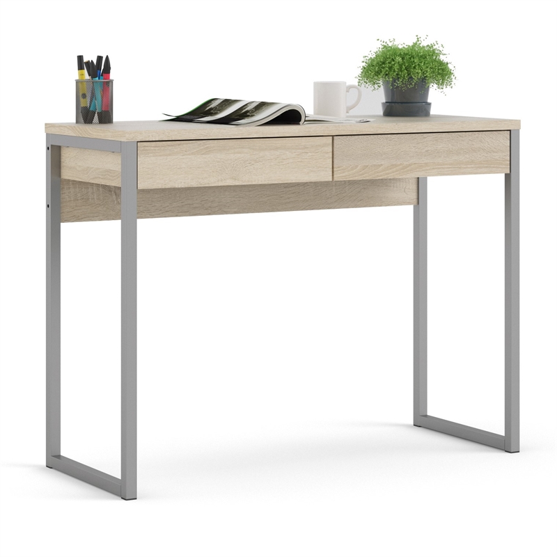 Tvilum Walker 2 Drawer Writing Desk in Oak Structure BushFurnitureCollection