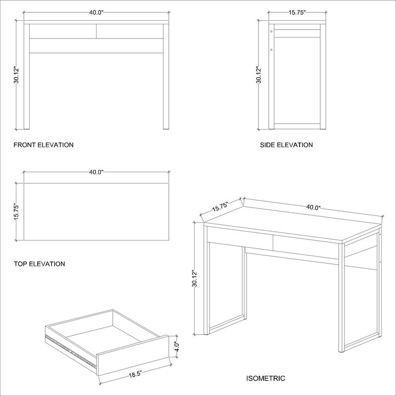 Tvilum walker 2 drawer desk white store