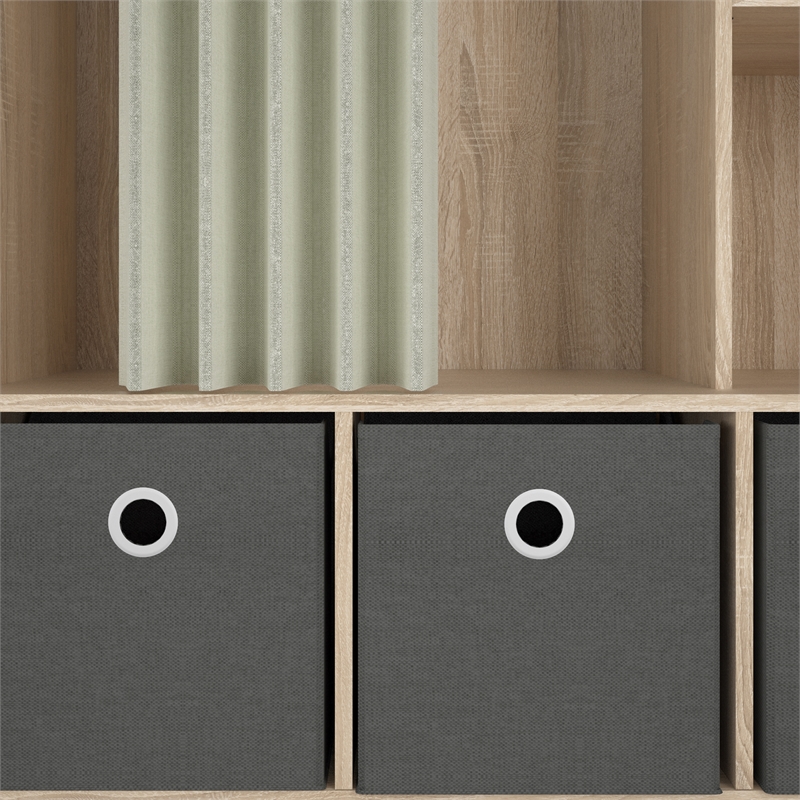 Tvilum Lola 7 Cubby Curtain Storage Unit in Oak Structure and Natural ...