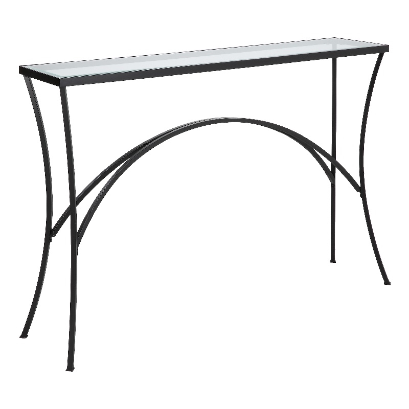 Uttermost Alayna Transitional Glass & Metal Console Table in Satin Black/Clear | Bush Furniture ...
