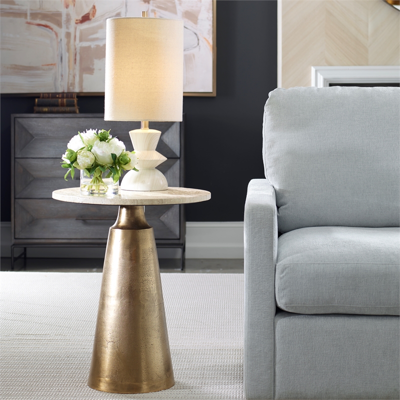 Uttermost Midsummer Antique Brass Accent Table | Homesquare