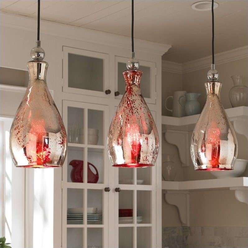 Uttermost Sardinia 1 Light Red Mercury Glass Mini Pendant - 21985