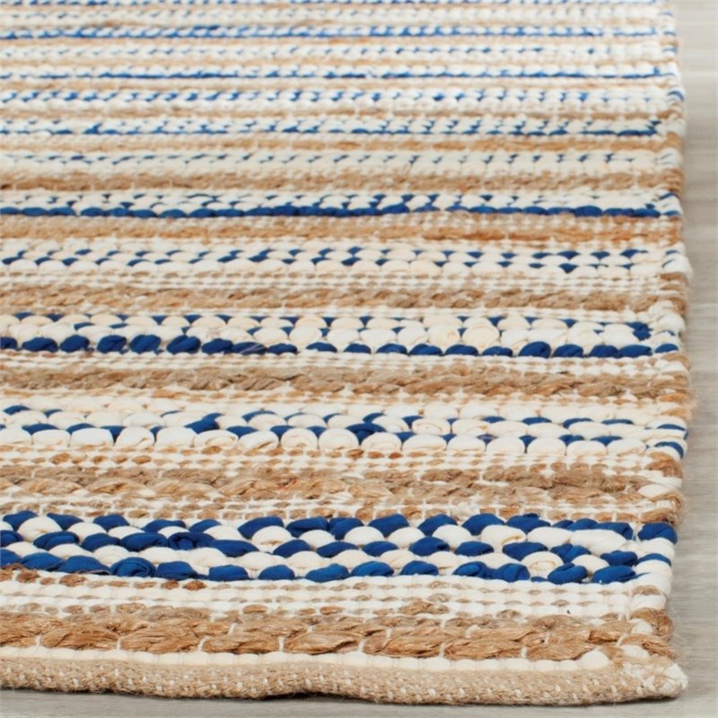 Safavieh Cape Cod 8' X 10' Hand Woven Rug in Natural and Blue | Cymax ...