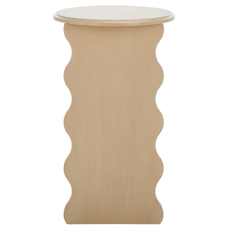 Safavieh Lilith Wavy Wood Accent Table in Natural | Cymax Business