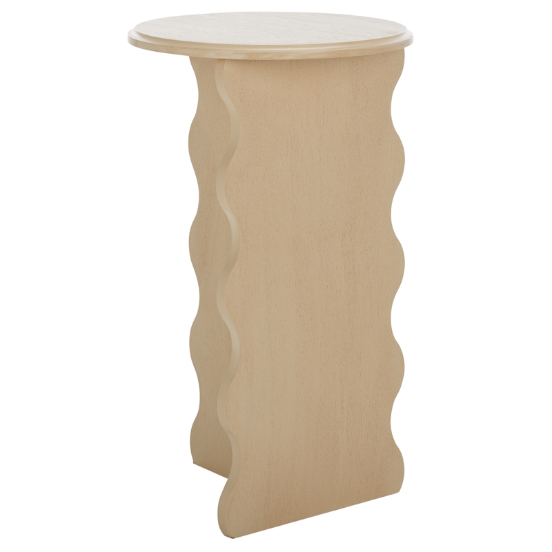 Safavieh Lilith Wavy Wood Accent Table in Natural | Cymax Business