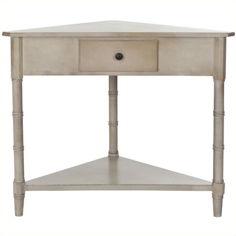 Safavieh Gabe Wood Corner Table in Grey | Cymax Business