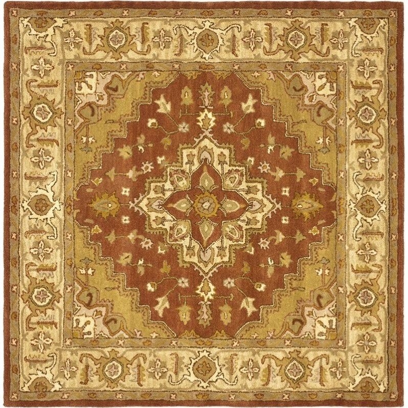 Safavieh Heritage Square Rug in Rust / Gold | Cymax Business