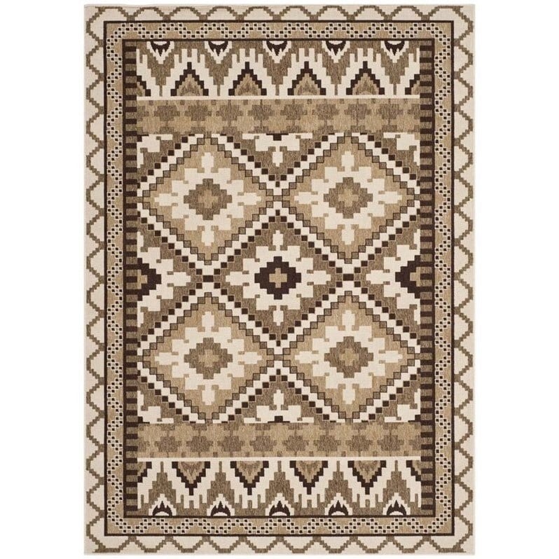 Safavieh Veranda Creme Indoor Outdoor Rug - 6'7" x 9'6" | Homesquare