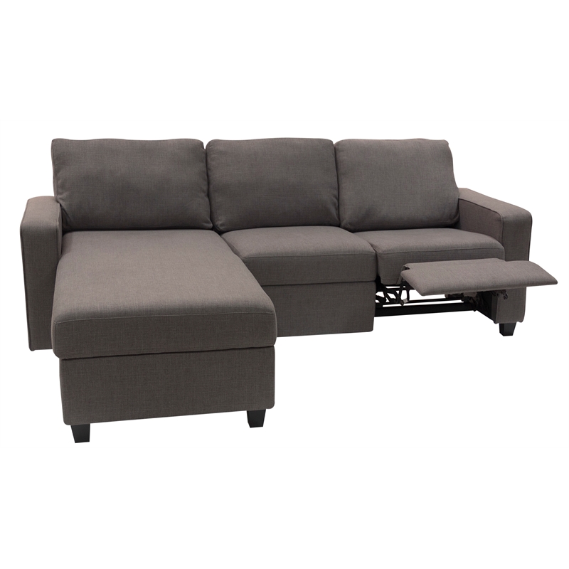Serta Palisades Reclining Sectional Sofa with Left Storage Chaise Gray Cymax Business