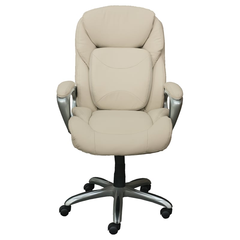 Serta Works My Fit Executive Office Chair Ivory White