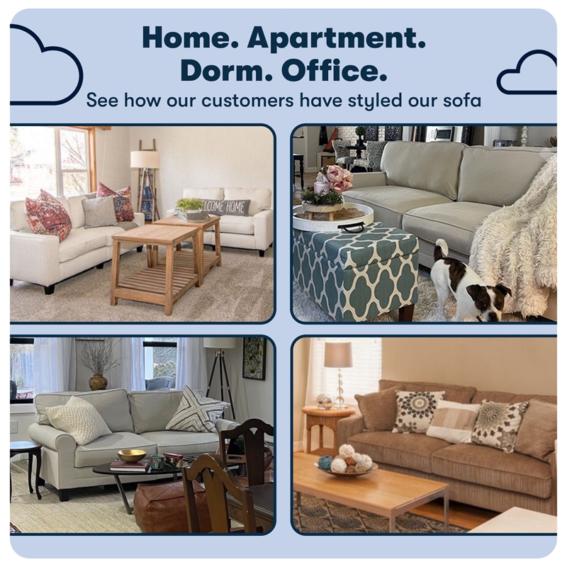 Serta Palisades 61 Track Arm Sofa Loveseat with Removable Covers Light Gray Cymax Business